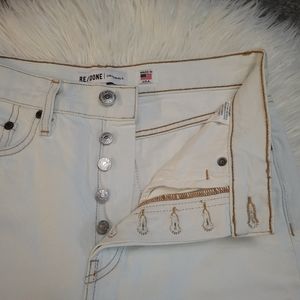 Re/Done | Shorts | Redone The 8s Long Short Raw Hem Bleach White Denim ...